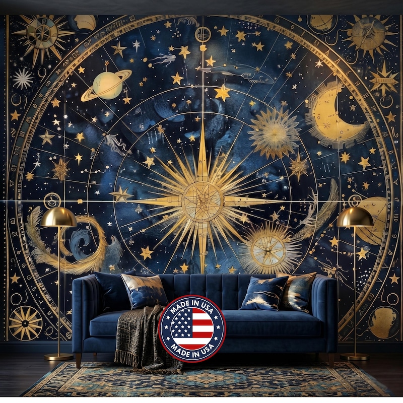 Navy Map Wallpaper - Etsy