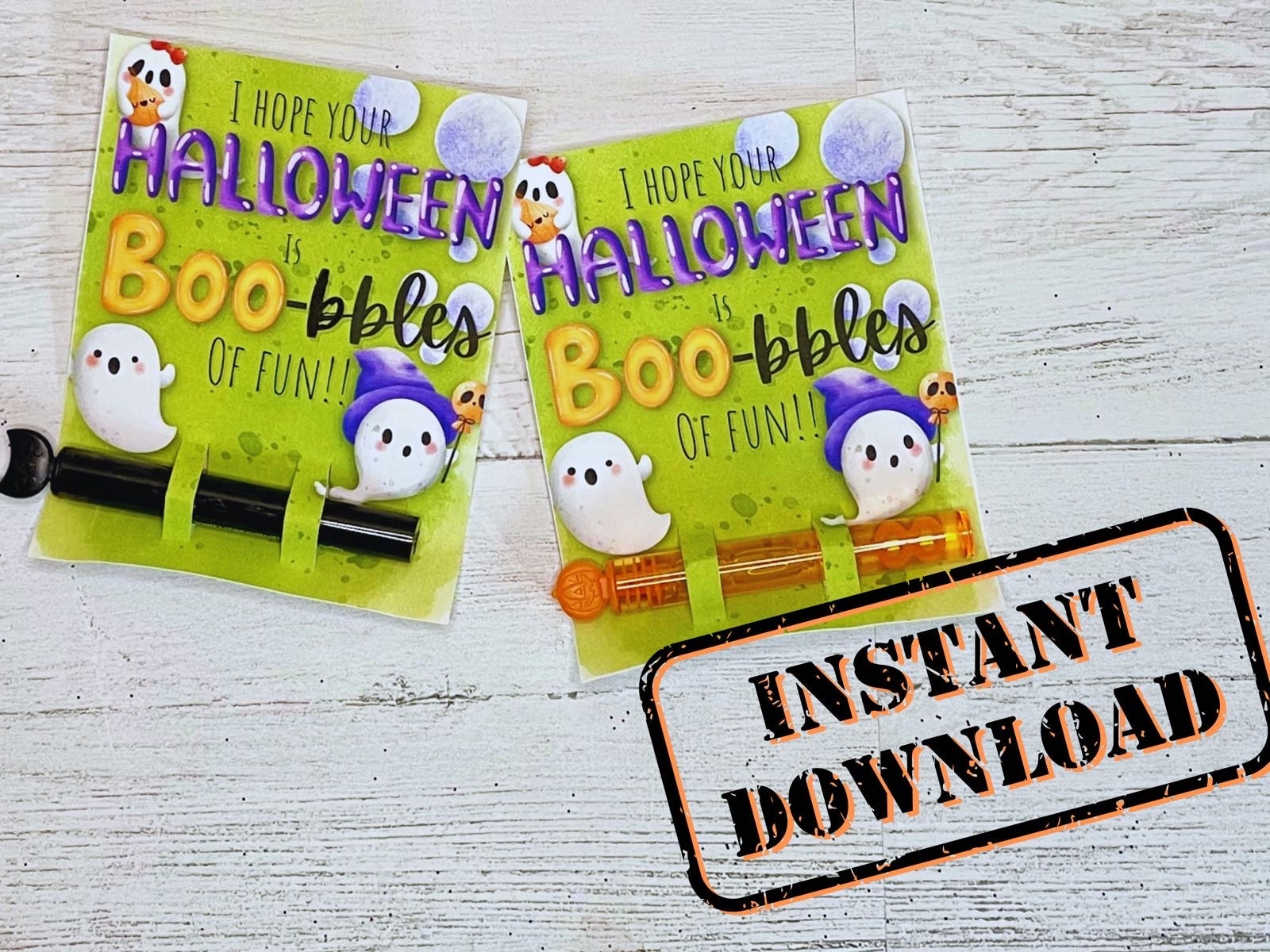 Halloween Bubble Printable Gift, Halloween Class Favors, Printable ...