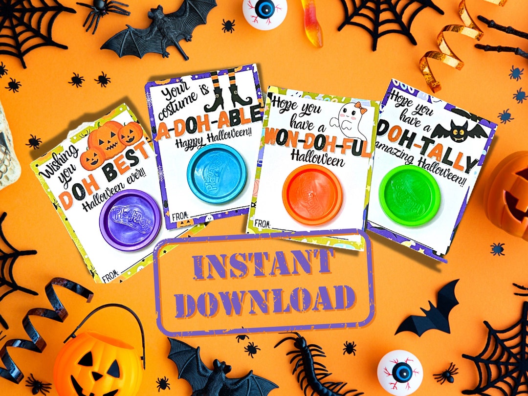 Halloween Playdoh Gift Non Candy, Halloween Class Favors, Printable ...