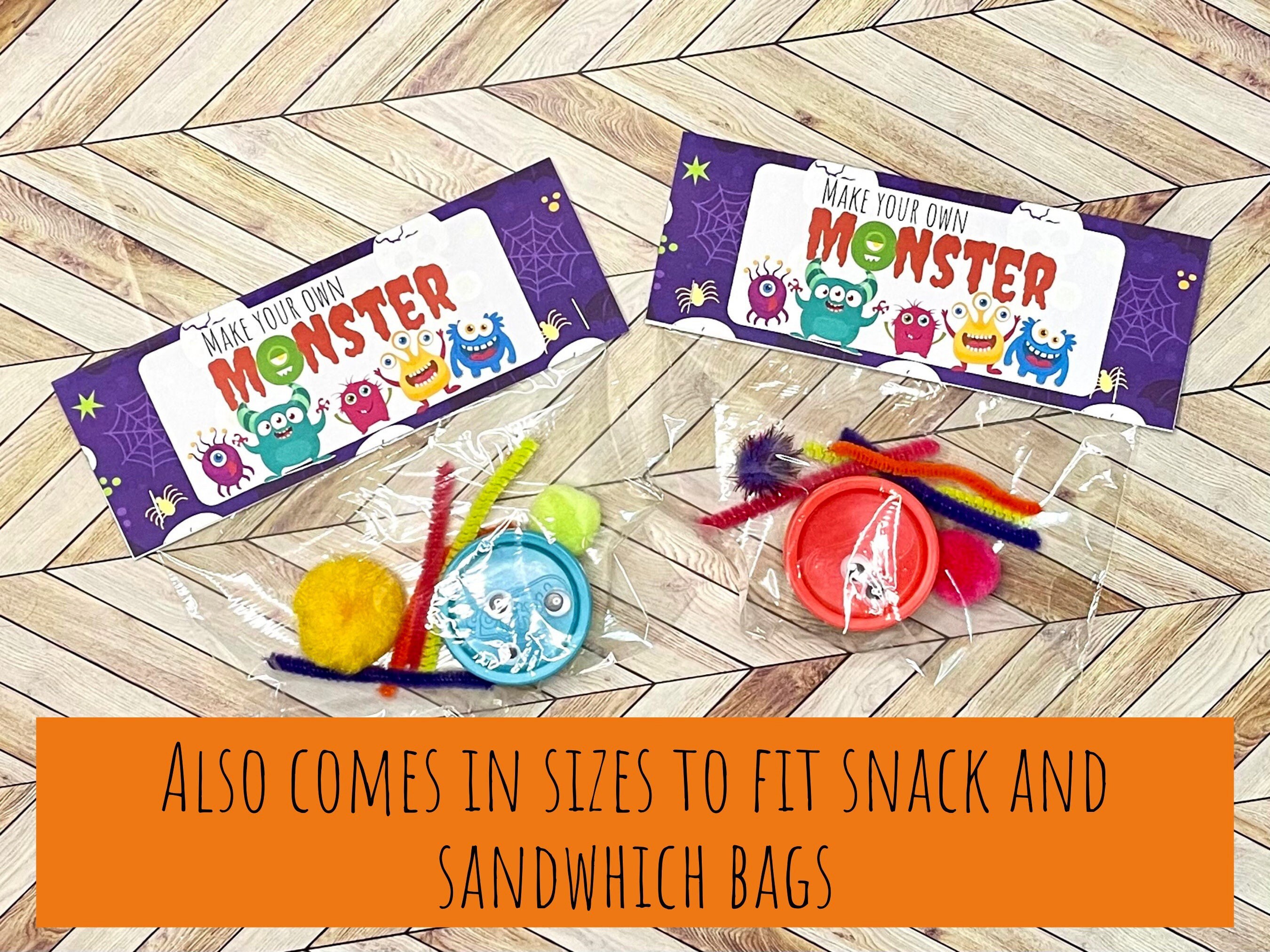 Halloween Make a Monster Printable Bag Topper, Halloween Class Party ...