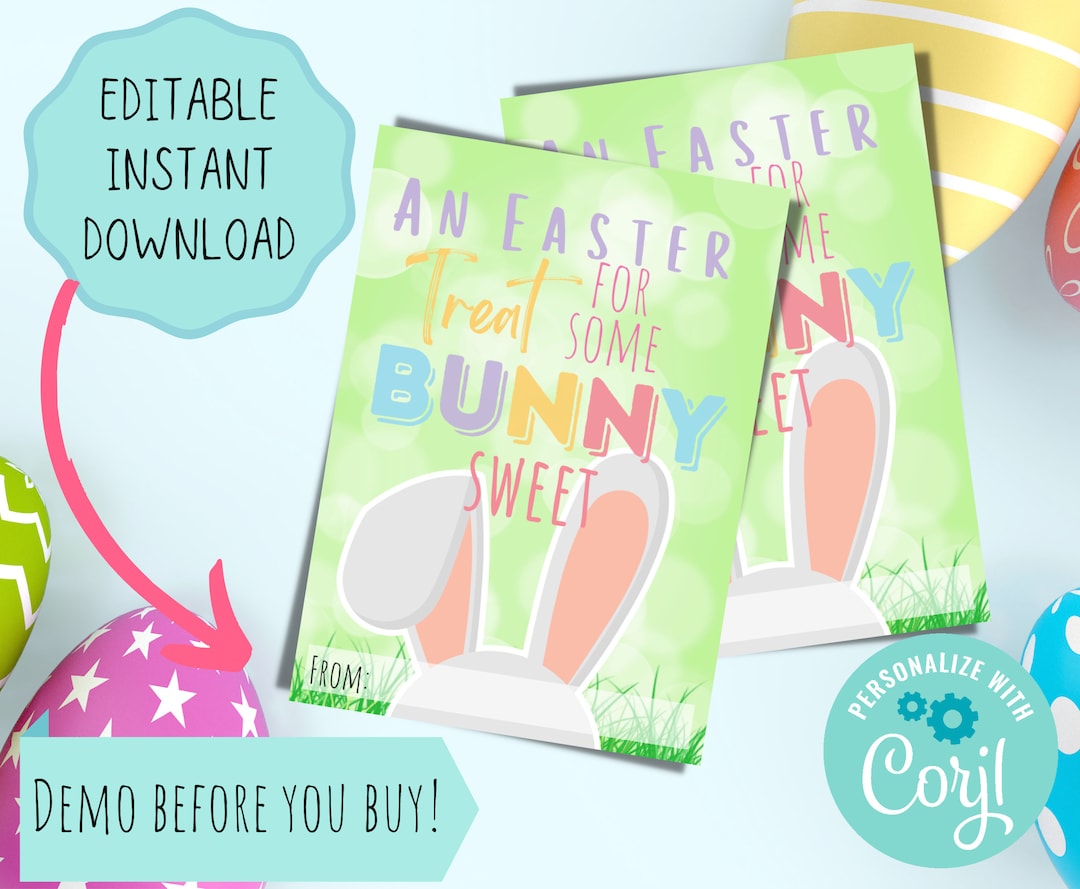 Editable Easter Some Bunny Sweet Gift Tag, Easter Class Favors ...