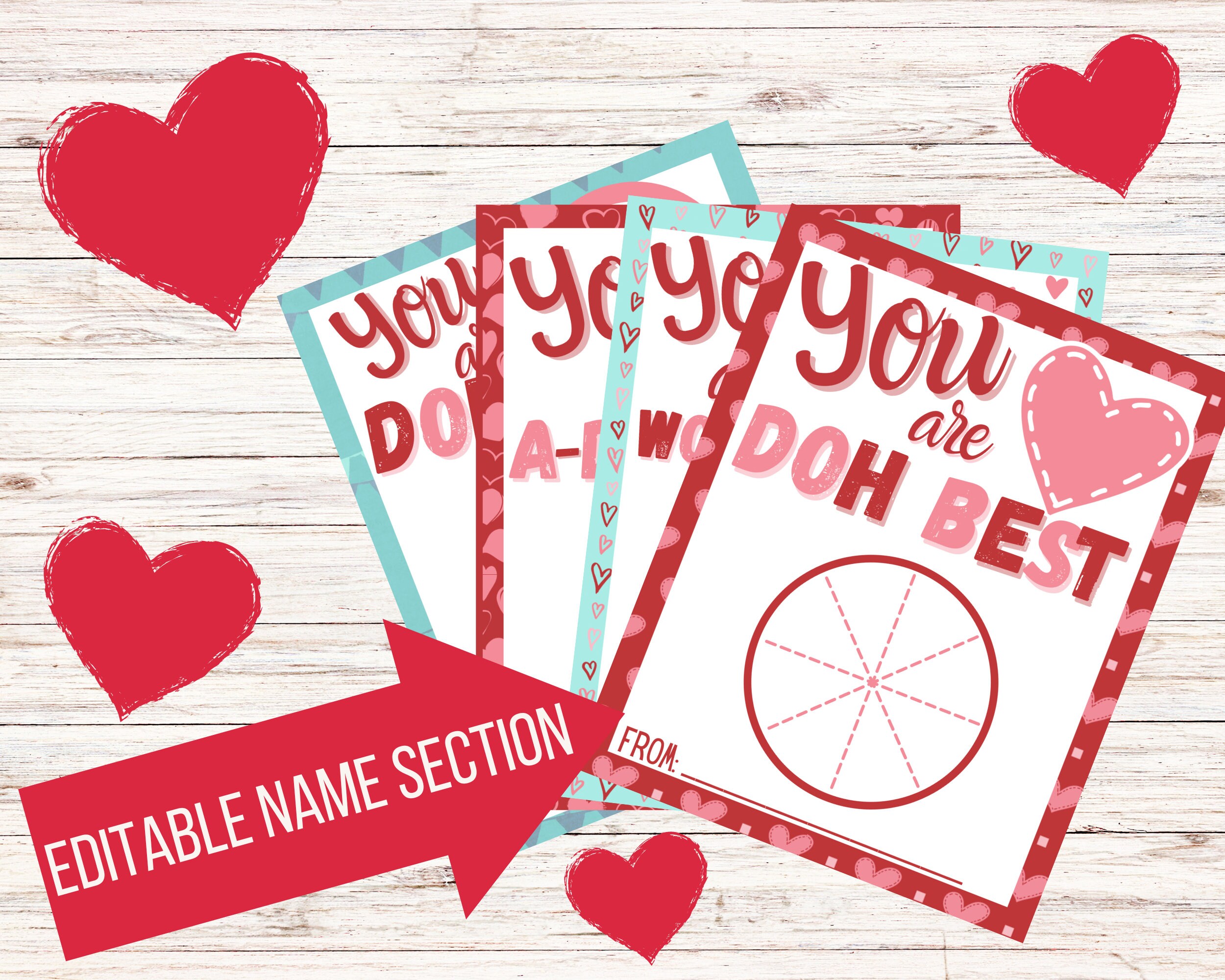 Playdoh Valentines, Valentine Class Favors, Printable Valentine Cards ...