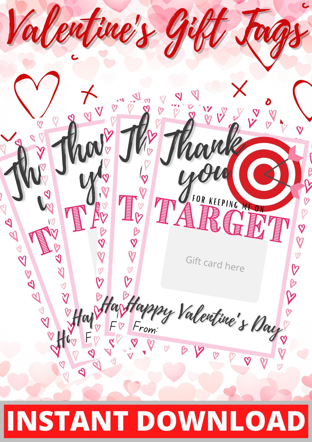 Thanks for Keeping Me on Target, Printable Gift Card Holder for Teacher ...