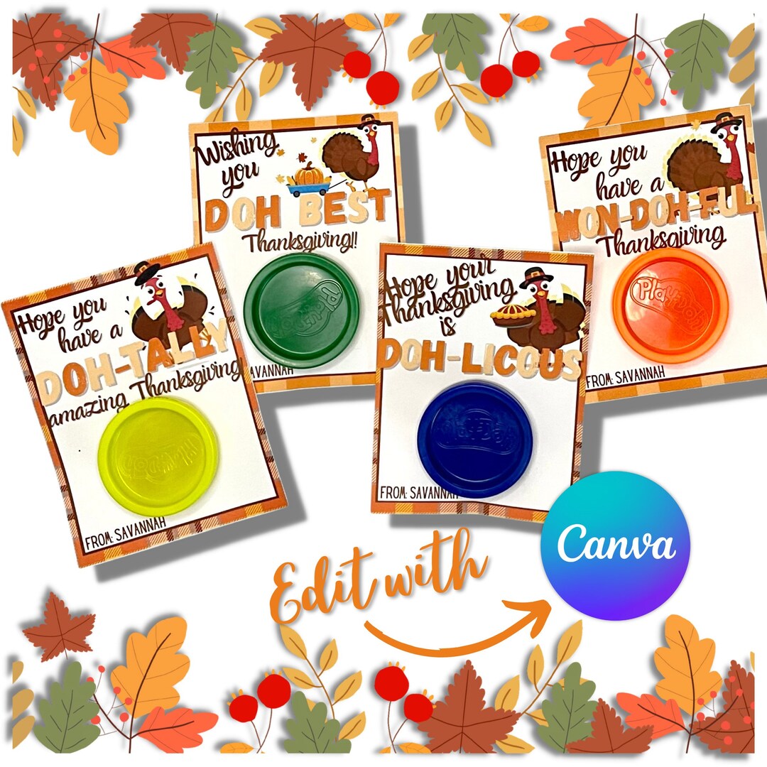 Thanksgiving Playdoh Gift Printable, Thanksgiving Class Favors ...