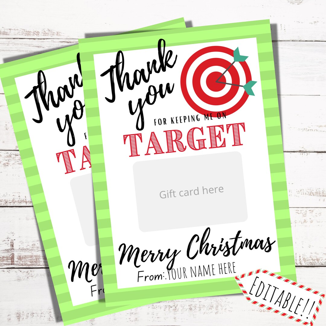 PRINTABLE Christmas Keeping Me on Target Gift Card Holder, Merry ...