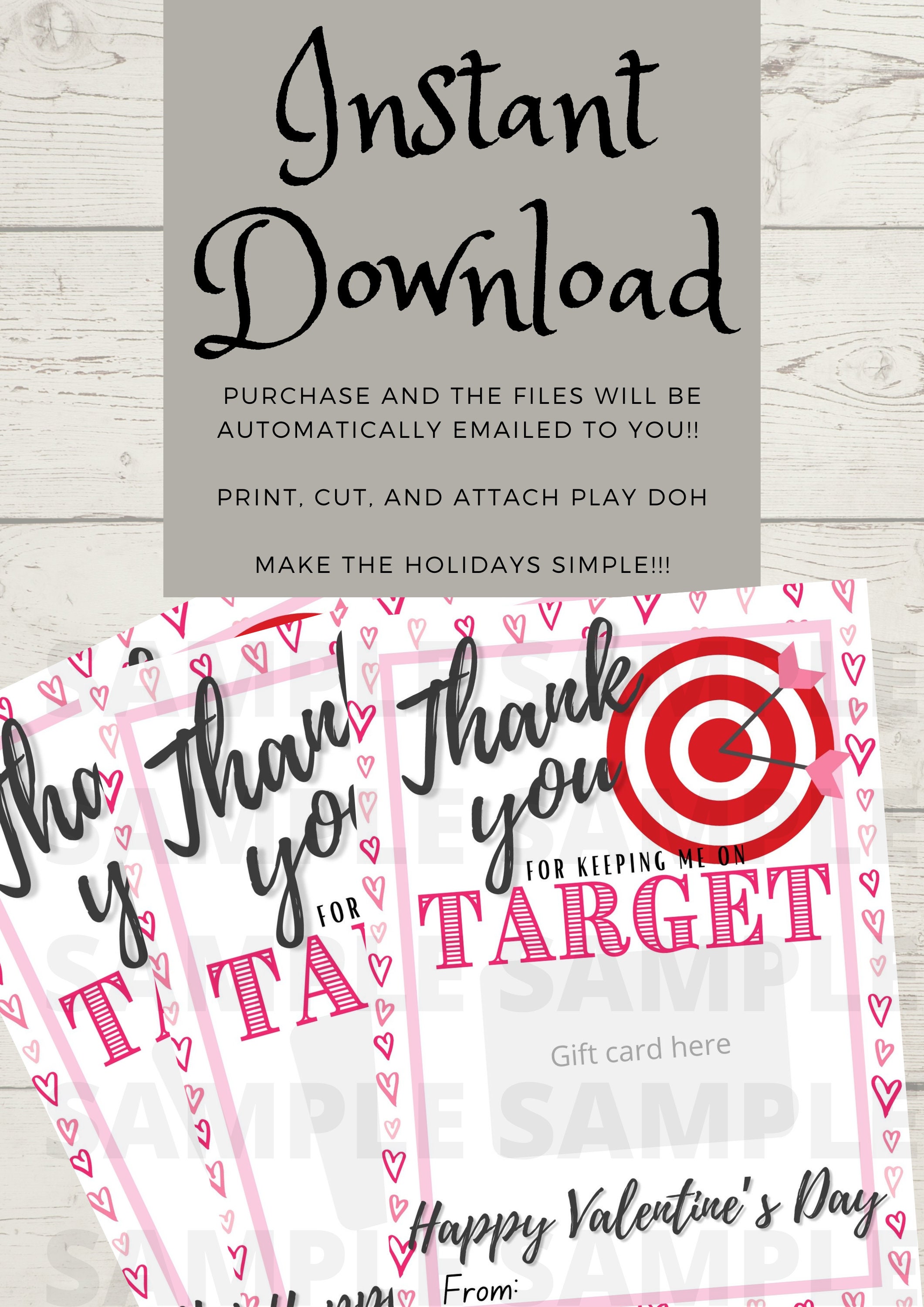 Thanks for Keeping Me on Target, Printable Gift Card Holder for Teacher ...