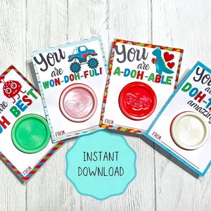 Playdoh Valentines, Editable Class Gift, Printable Valentine Cards ...