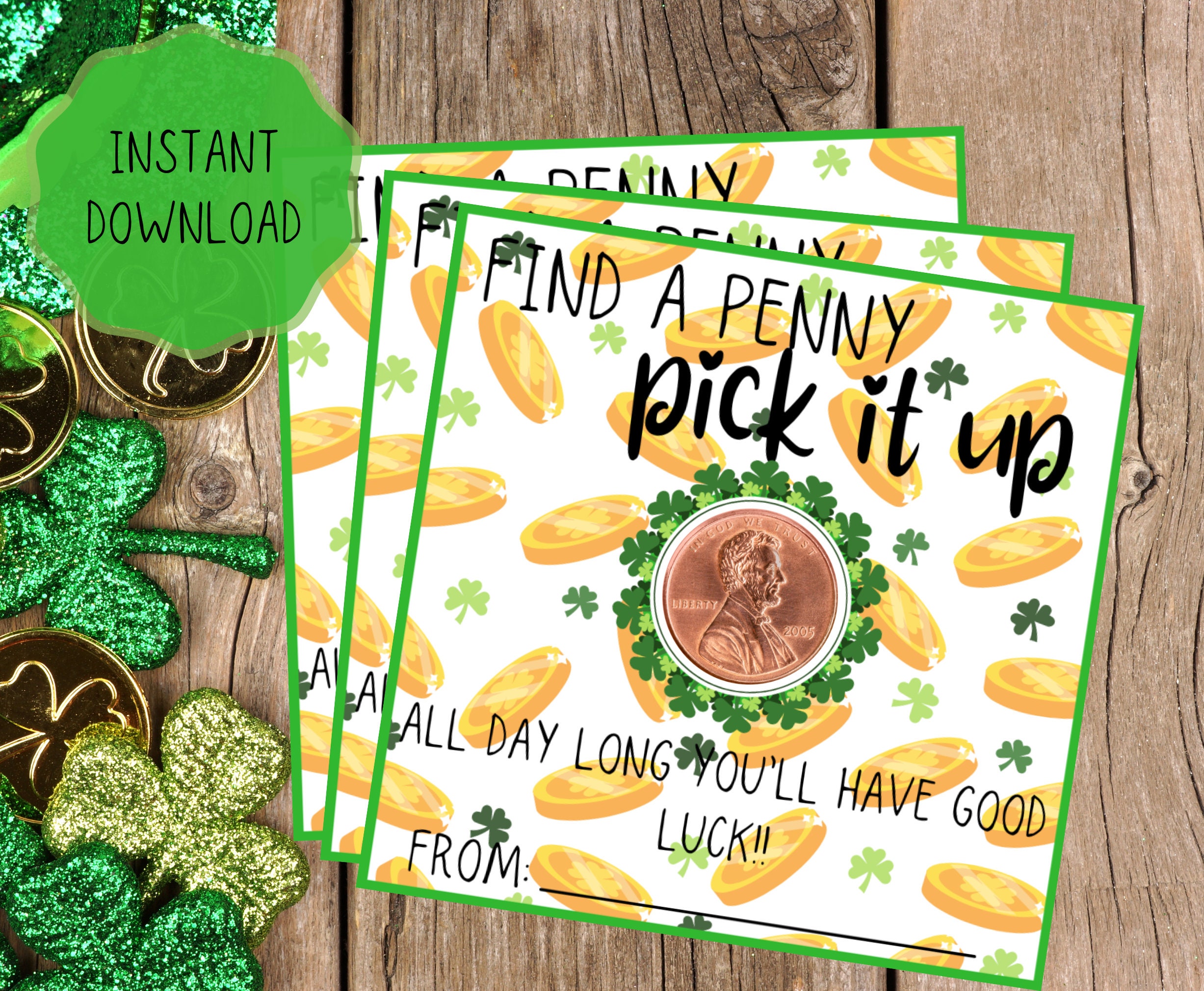 St Patricks Day Printable Find a Penny Gift Tag for Classmates Lucky ...
