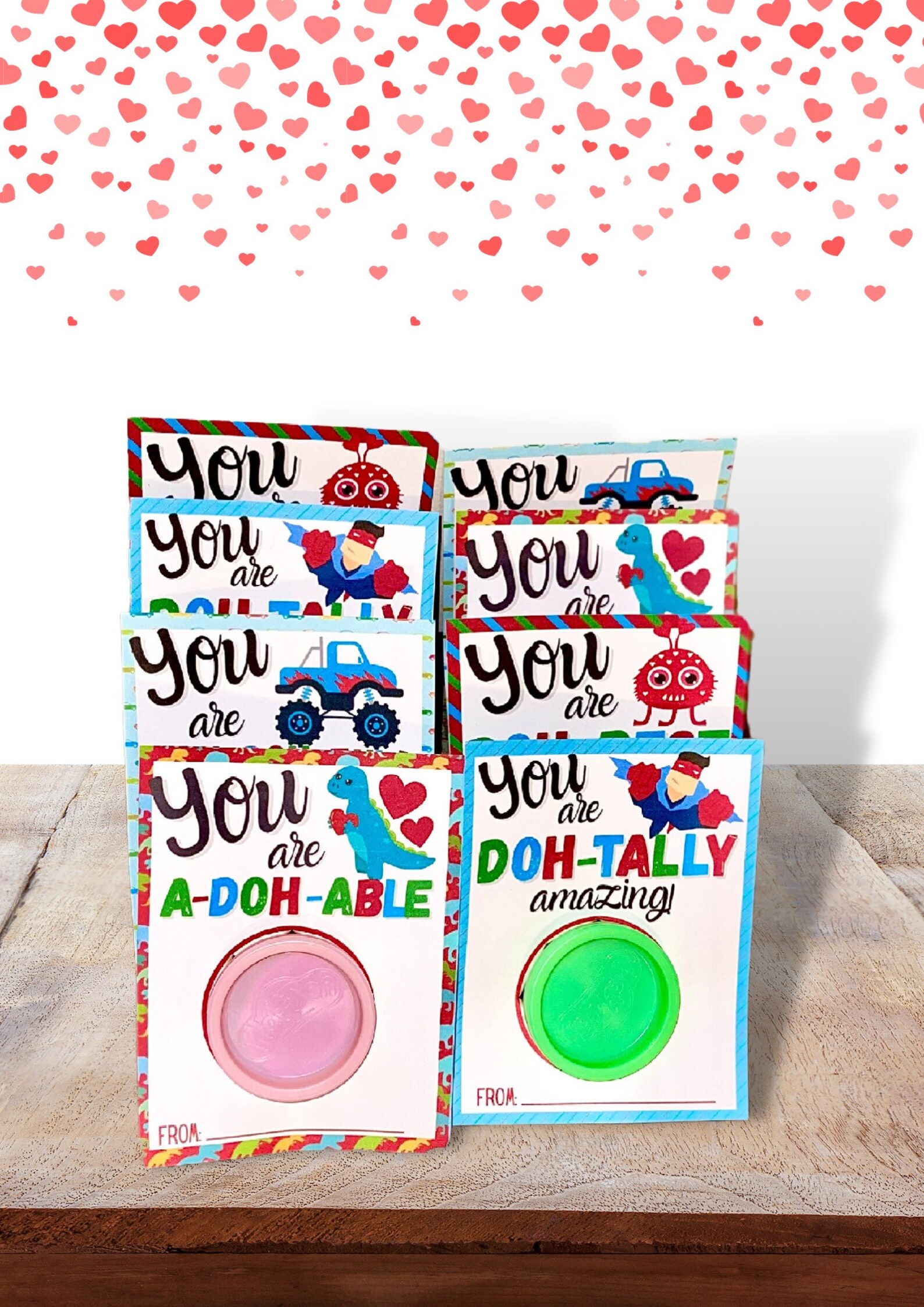 Playdoh Valentines, Editable Class Gift, Printable Valentine Cards, Play-doh Valentines, Non ...
