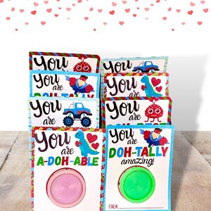 Playdoh Valentines, Editable Class Gift, Printable Valentine Cards ...
