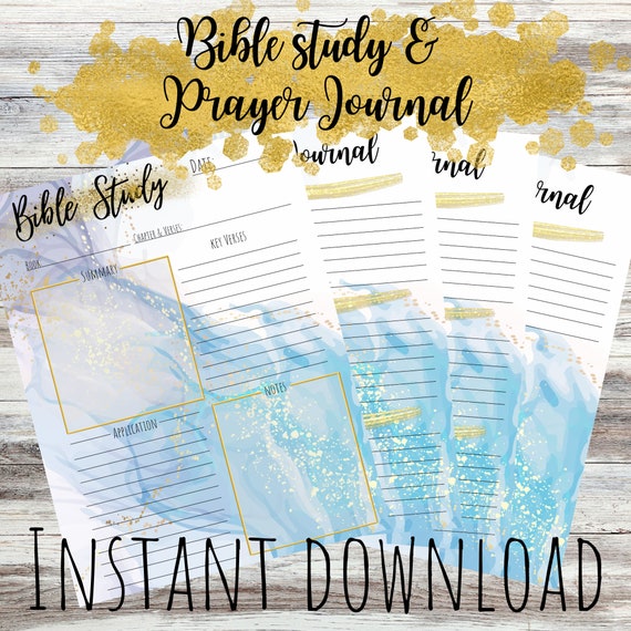 Bible Study Prayer Journal Printable Gold Watercolor Prayer - Etsy