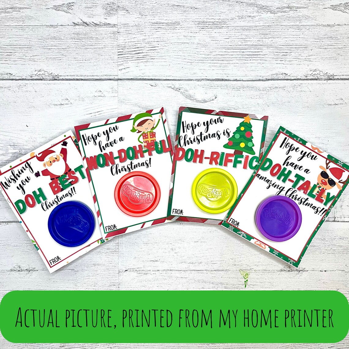 Printable Editable Christmas Playdoh Gift Card, Christmas Class Favors ...