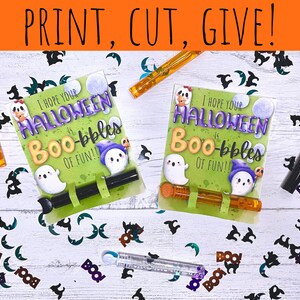 Halloween Bubble Printable Gift, Halloween Class Favors, Printable ...