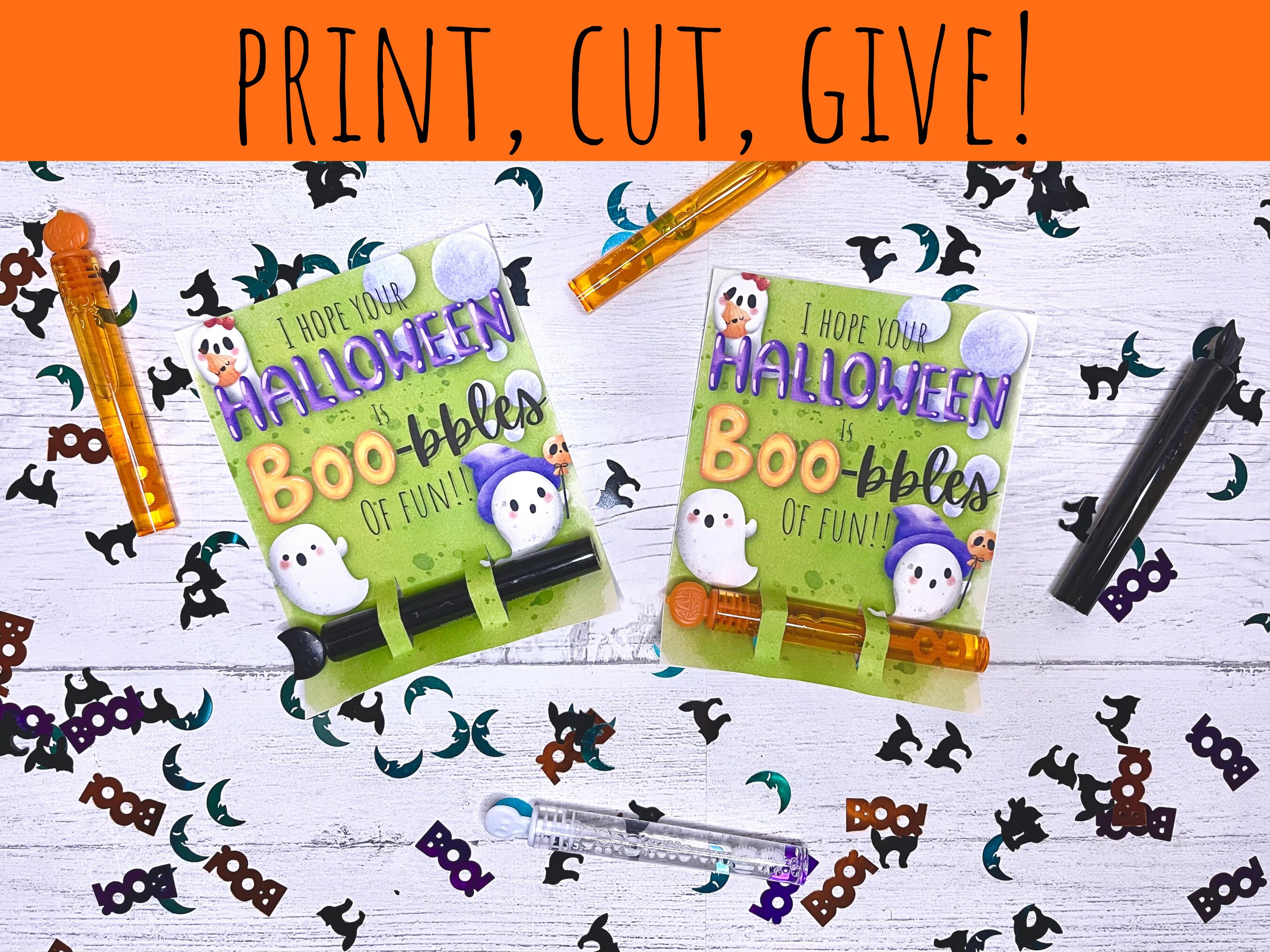 Halloween Bubble Printable Gift, Halloween Class Favors, Printable ...
