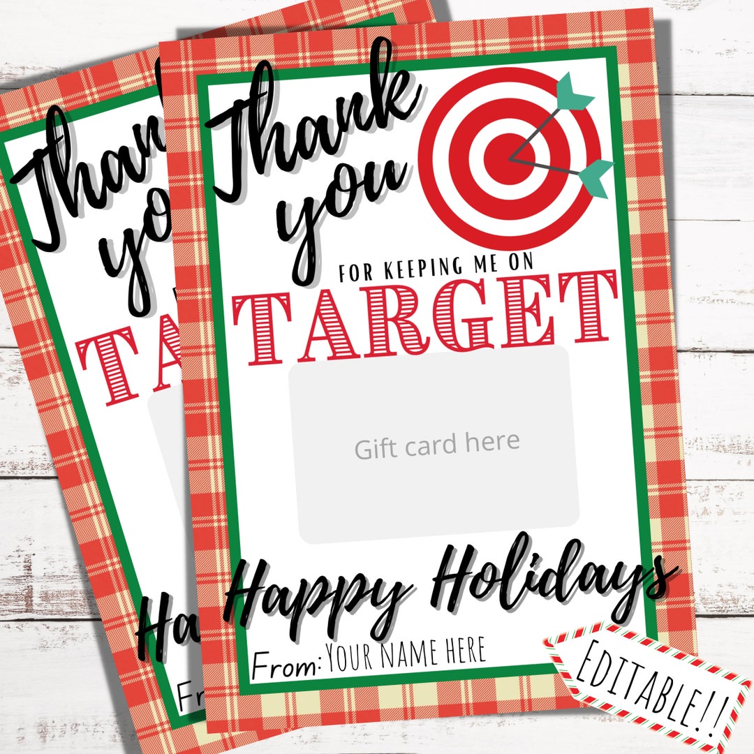 Printable Christmas Keeping Me on Target Gift Card Holder, Merry ...