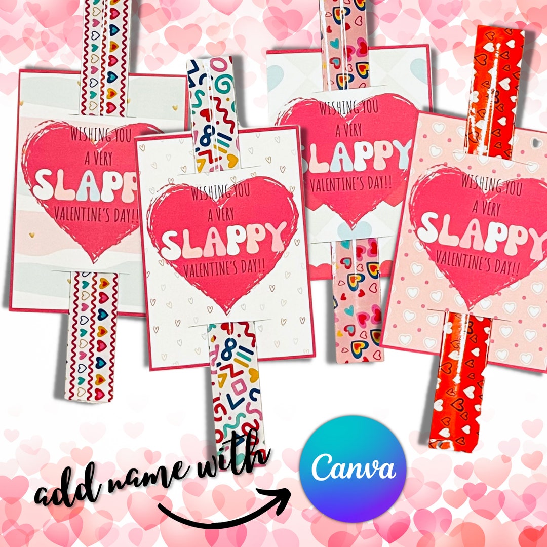 Slappy Valentines, Slap Bracelet Valentine Class Gift, Printable ...