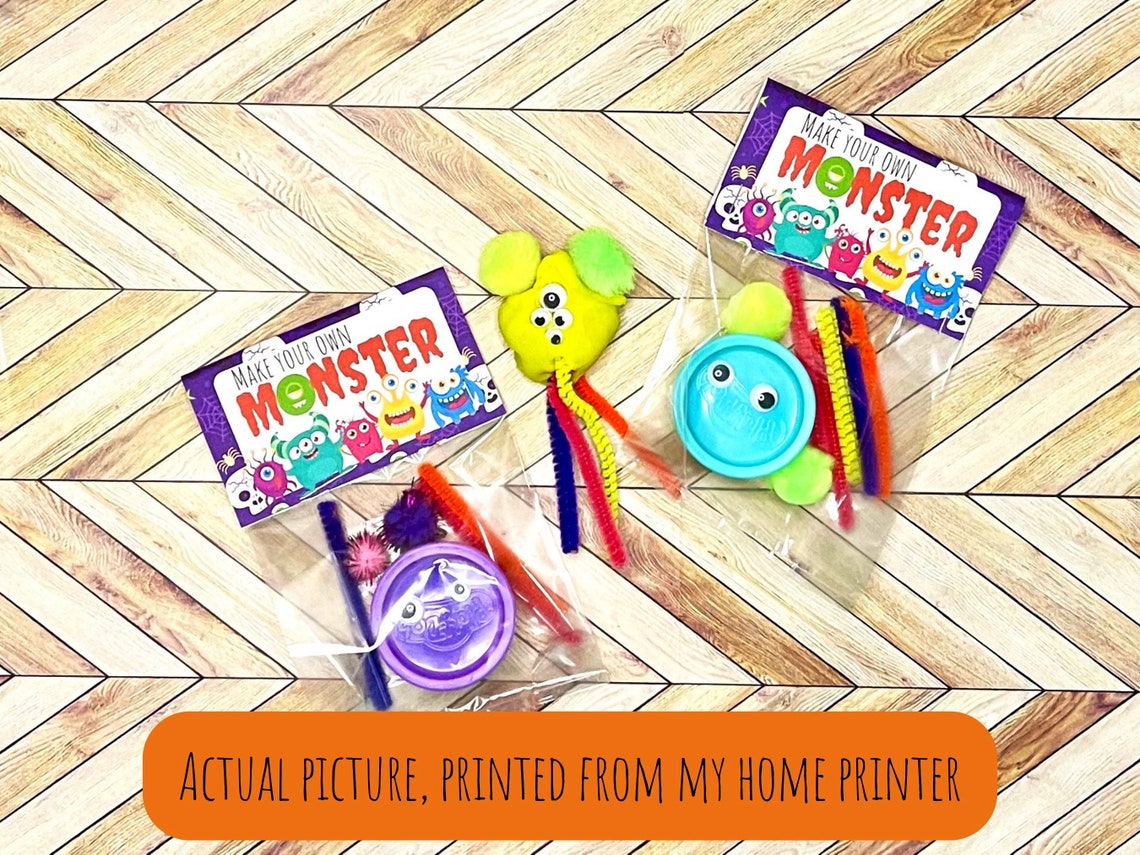 Halloween Make a Monster Printable Bag Topper Halloween Class - Etsy