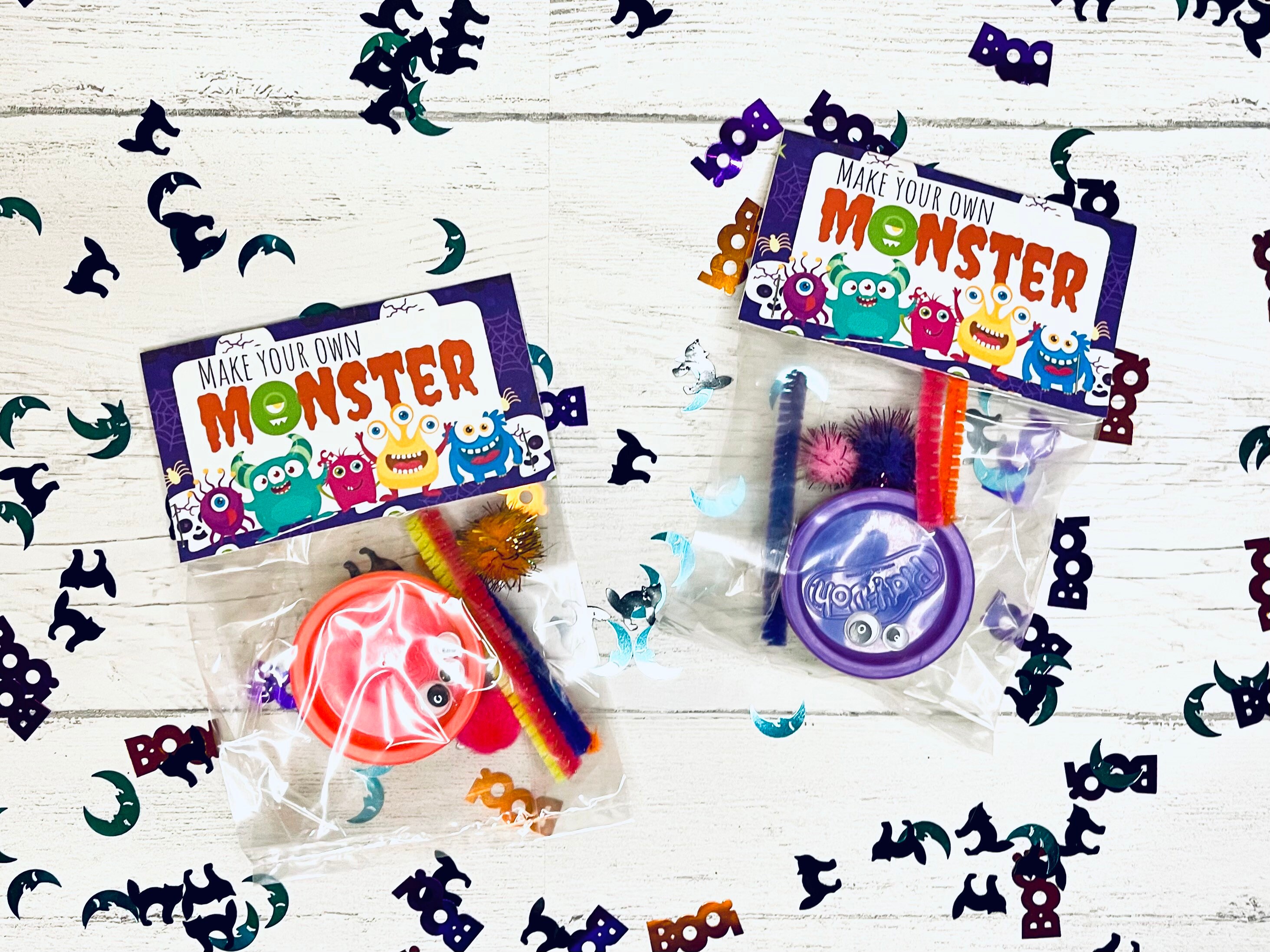 Halloween Make a Monster Printable Bag Topper, Halloween Class Party ...