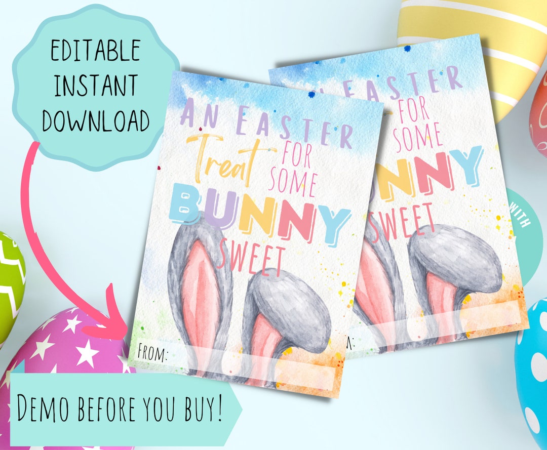 Easter Some Bunny Sweet Gift Tag, Easter Class Favors, Printable Easter ...