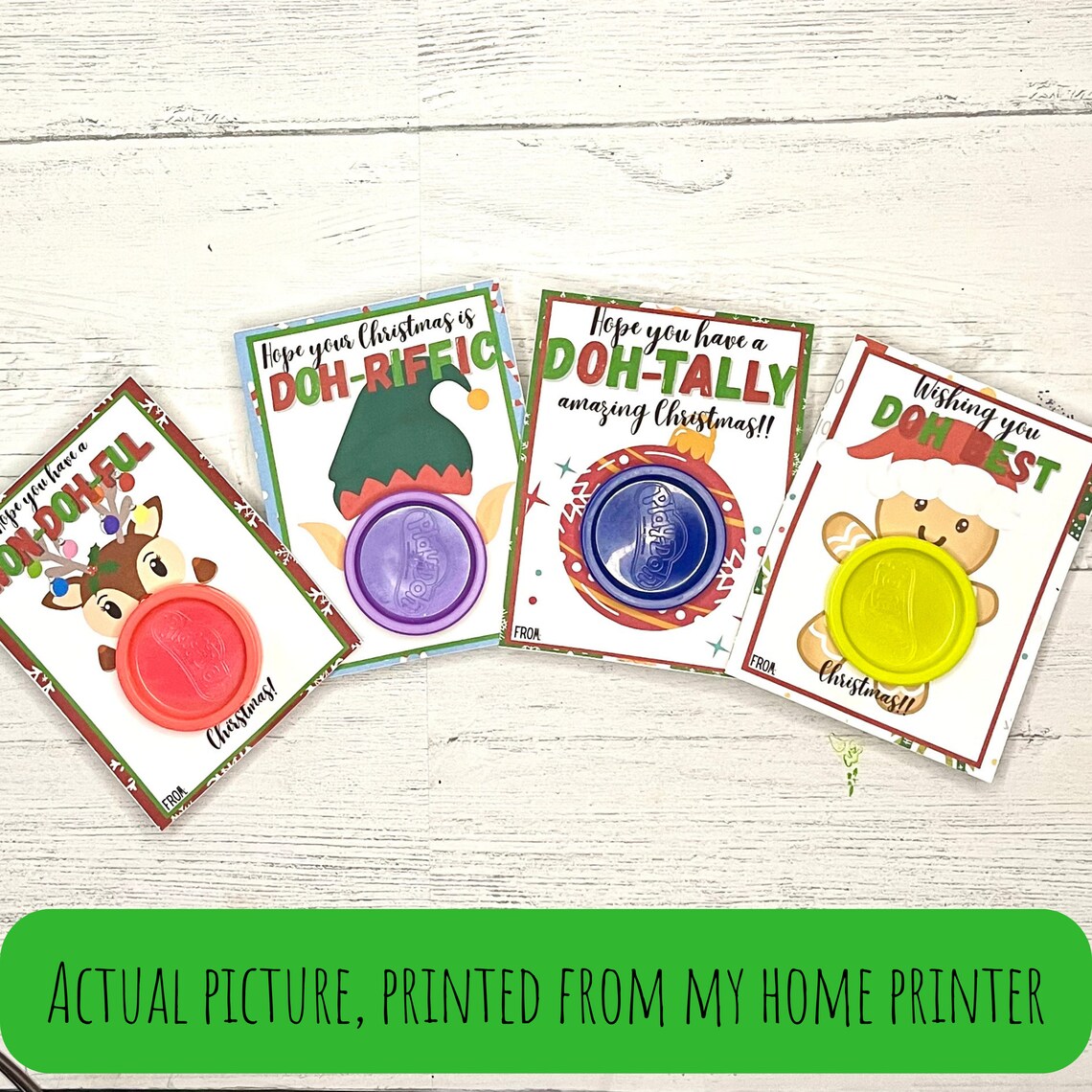 Printable Christmas Playdoh Gift Card Editable Christmas - Etsy