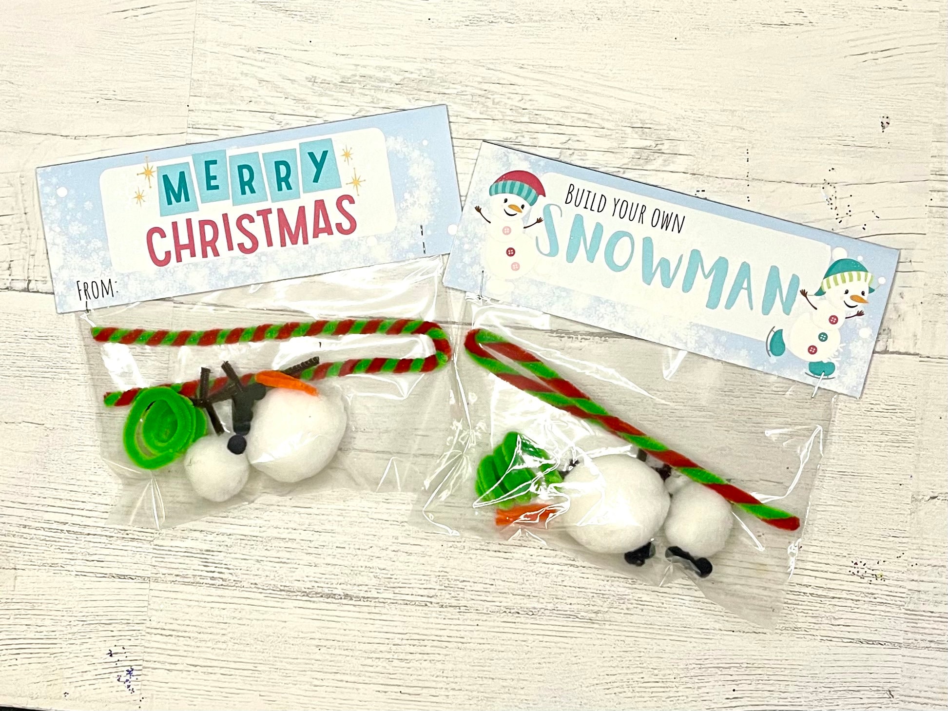 Printable Christmas Build Your Own Snowman Editable Bag Topper ...