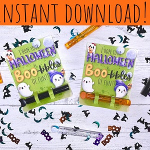 Halloween Bubble Printable Gift, Halloween Class Favors, Printable ...