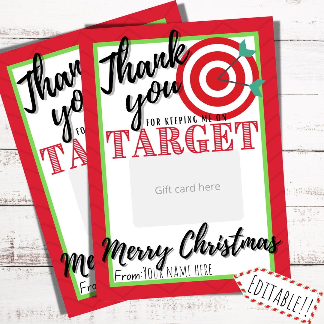 Printable Christmas Keeping Me on Target Gift Card Holder, Merry ...