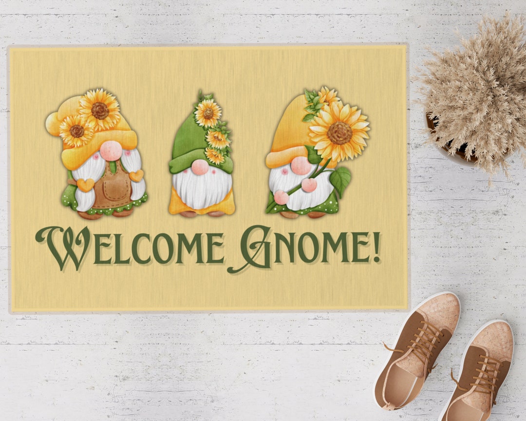 Welcome Gnome! Outdoor Front Door Rug Matt - Home Decor for the Gnome ...