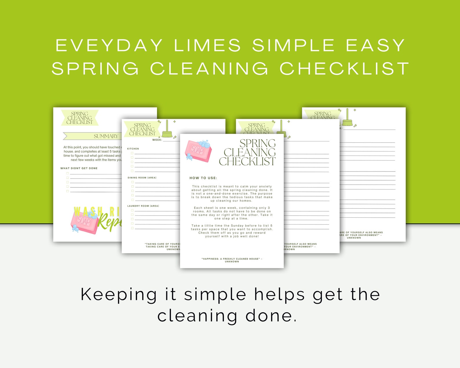 Simple Easy Spring Cleaning Checklist for People Who Don't Like to ...