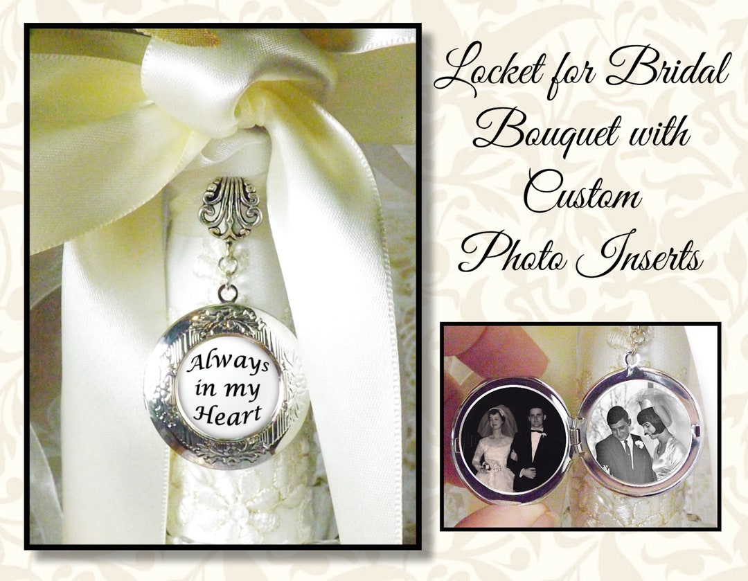 Wedding Bouquet Locket With Three Custom Photos And/or Quotes, Custom ...