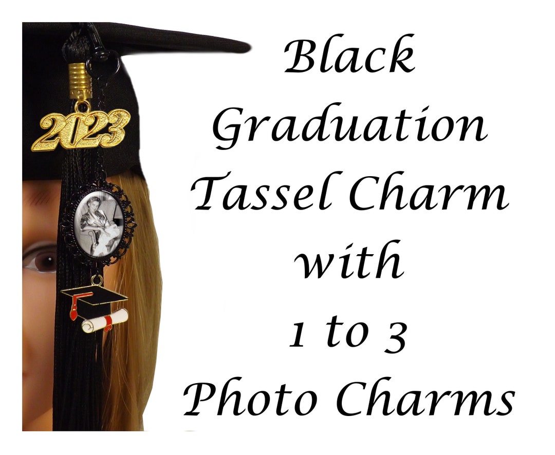 Graduation Tassel Charm With Graduation Cap or Heart Quote, Memorial ...