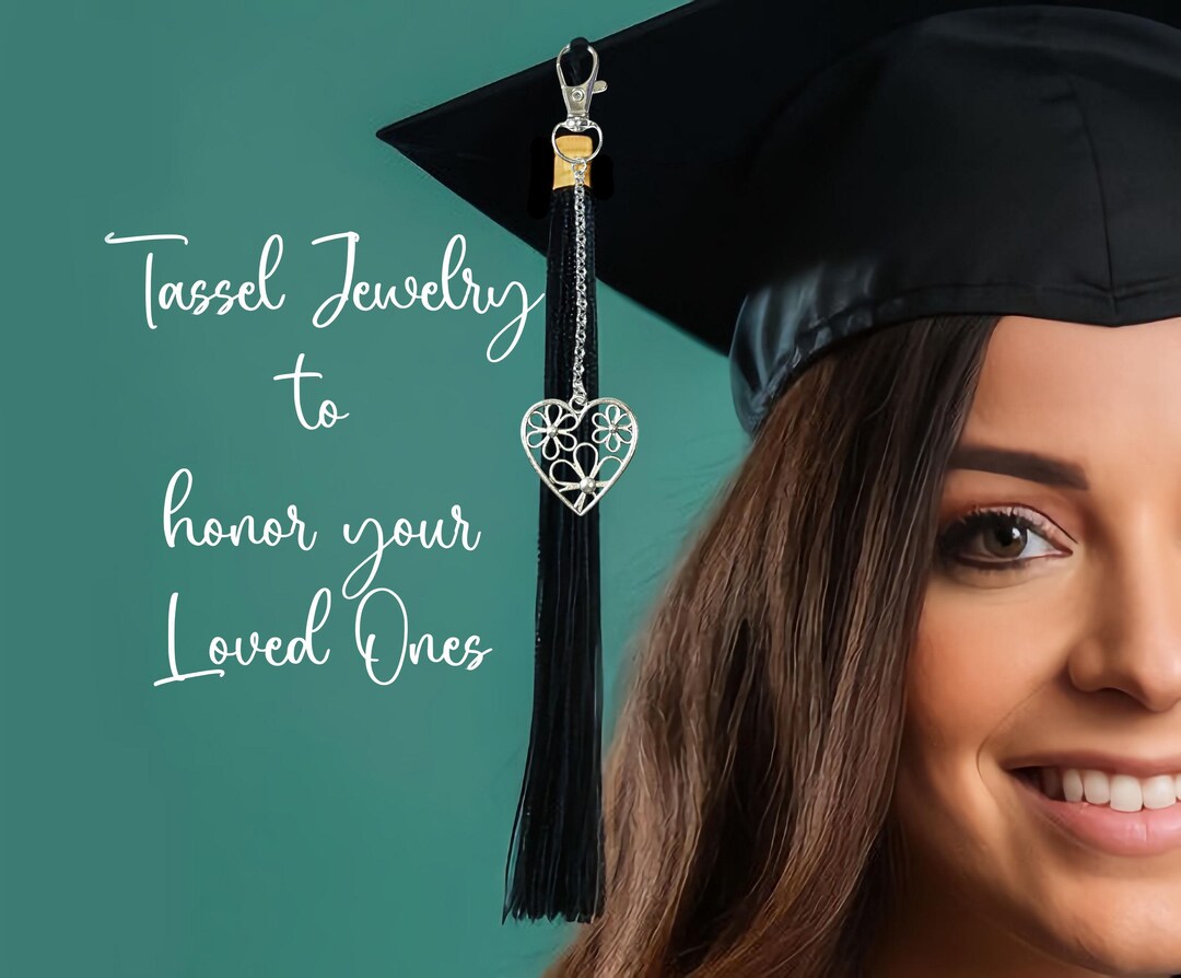 Daisy Heart Graduation Tassel Charm Jewelry to Honor Loved Ones, Gift ...