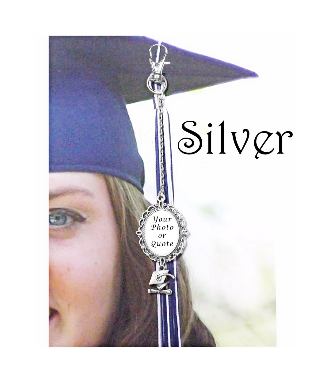 Graduation Tassel Charm, Memorial Photo Charm for Mortarboard ...