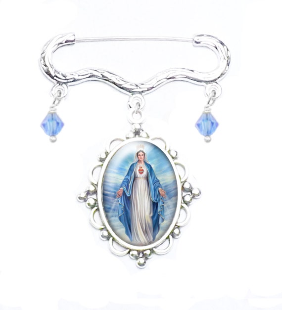 Blessed Mother Bridal Kilt Pin Immaculate Heart of Mary - Etsy