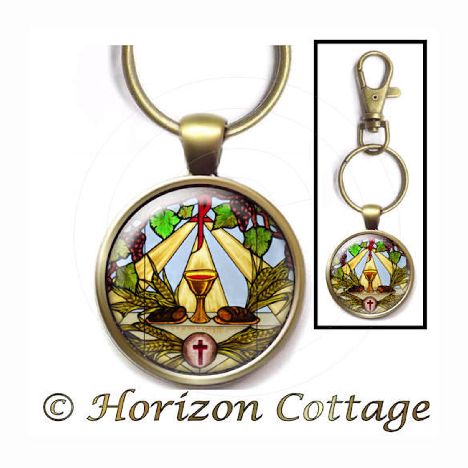 Holy Communion Necklace Eucharistic Minister Pendant Glass - Etsy