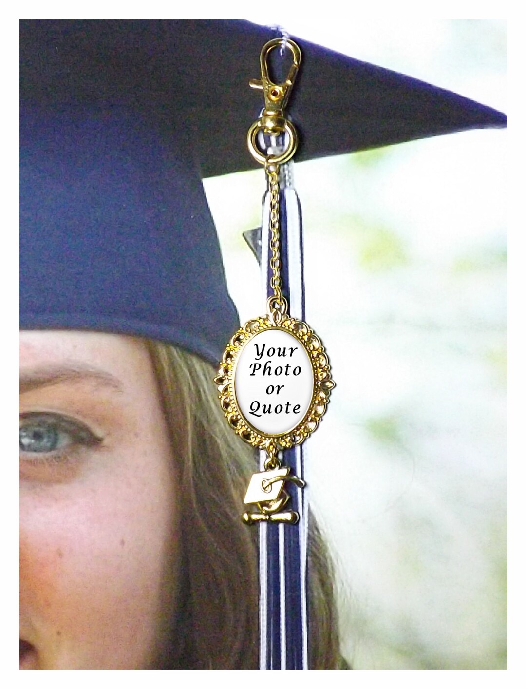 Graduation Tassel Charm, Memorial Photo Charm for Mortarboard ...