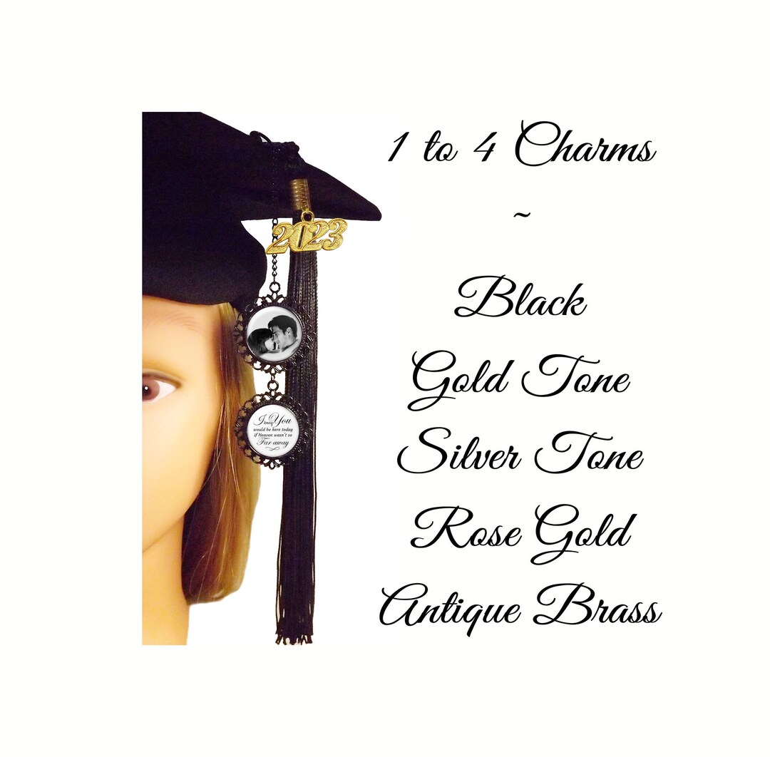 Multiple Charms Lace Edge Graduation Tassel Charm Memorial Photos for ...
