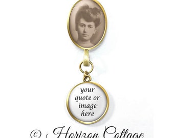 Your Photo in a Pin Custom Quote or Photo Brooch or Pin Oval | Etsy