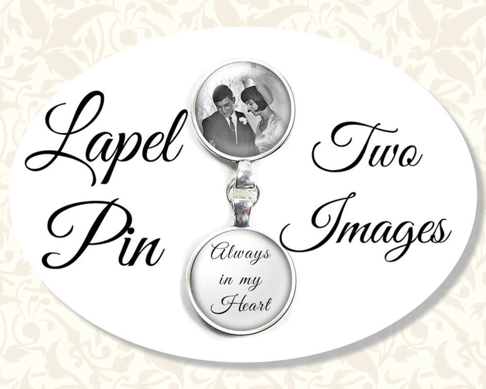 Custom Lapel Pin With Two Charms Wedding Memory Pin Groom | Etsy