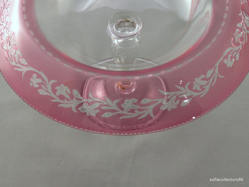 Carder Steuben 3303 Compote Gold Ruby Over Crystal W Lily Etch - Etsy