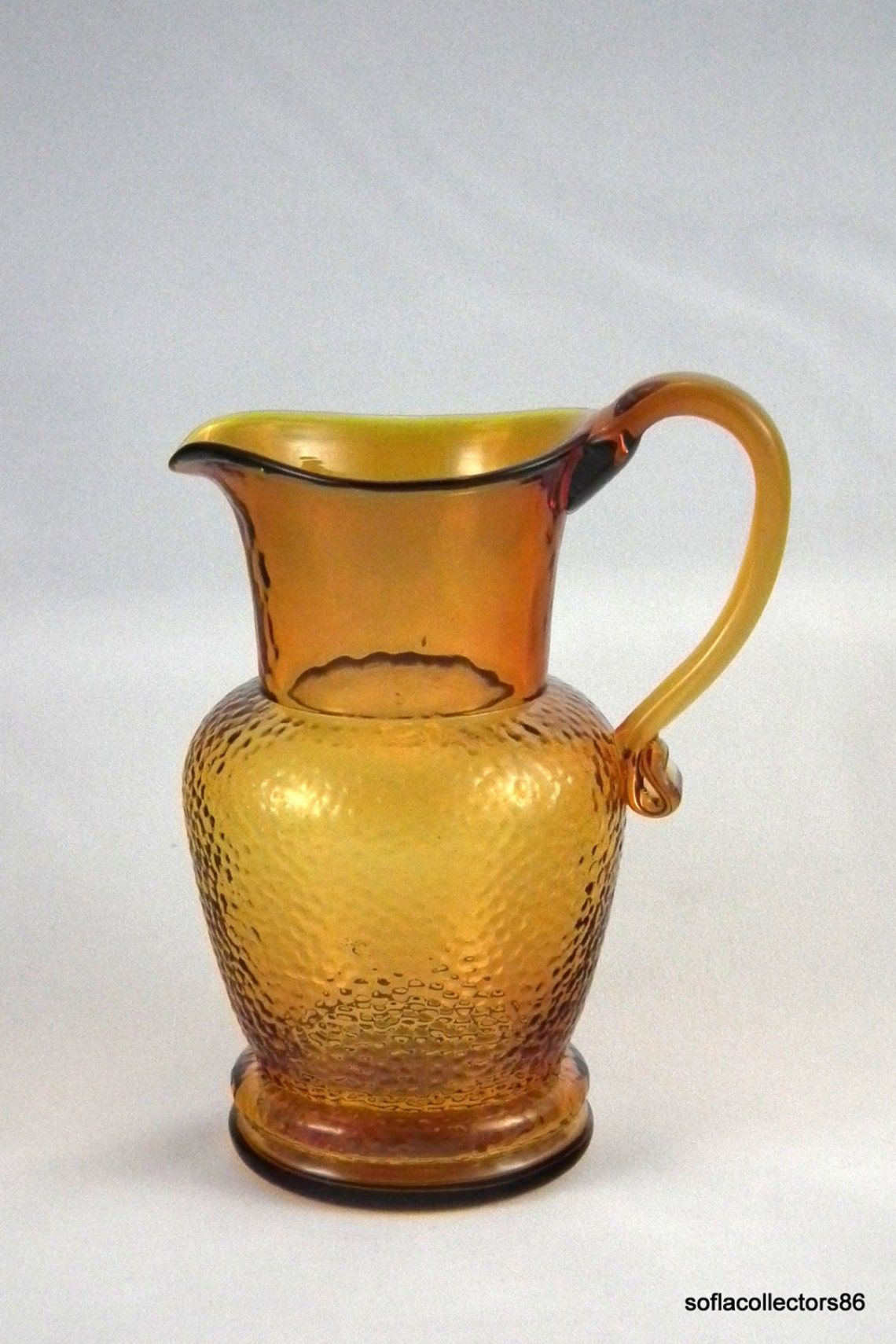 Amber Glass Dimpled / Orange Peel Finish Window Pitcher or - Etsy