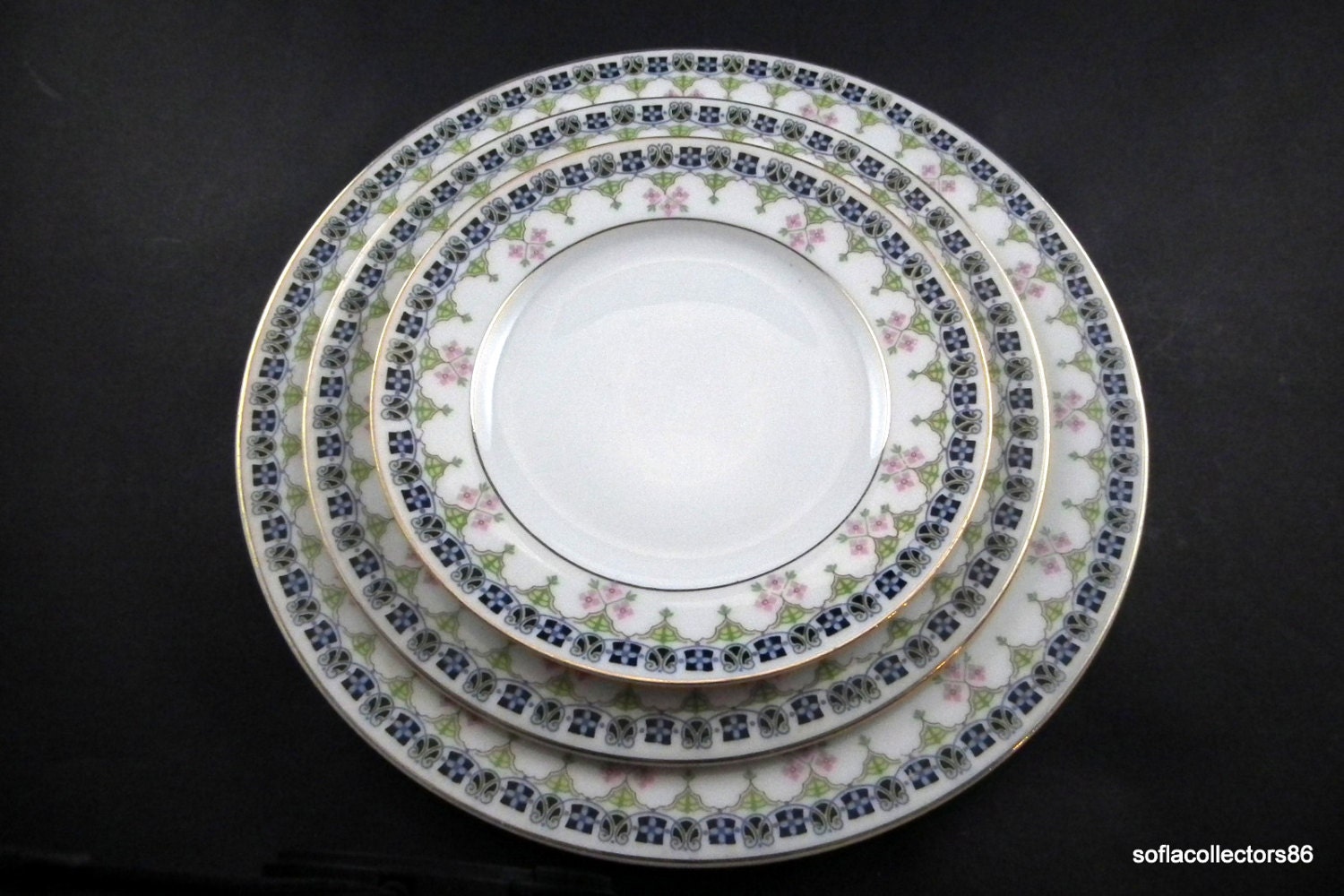 Epiag Fischer & Mieg St Regis Pattern 3 Piece China Dinnerware - Etsy