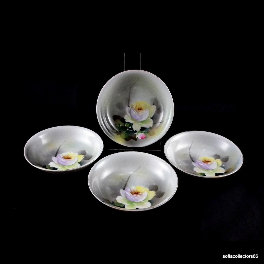 Vintage Noritake China Rose Pattern Berry, Fruit, or Dessert Bowls: Ca ...