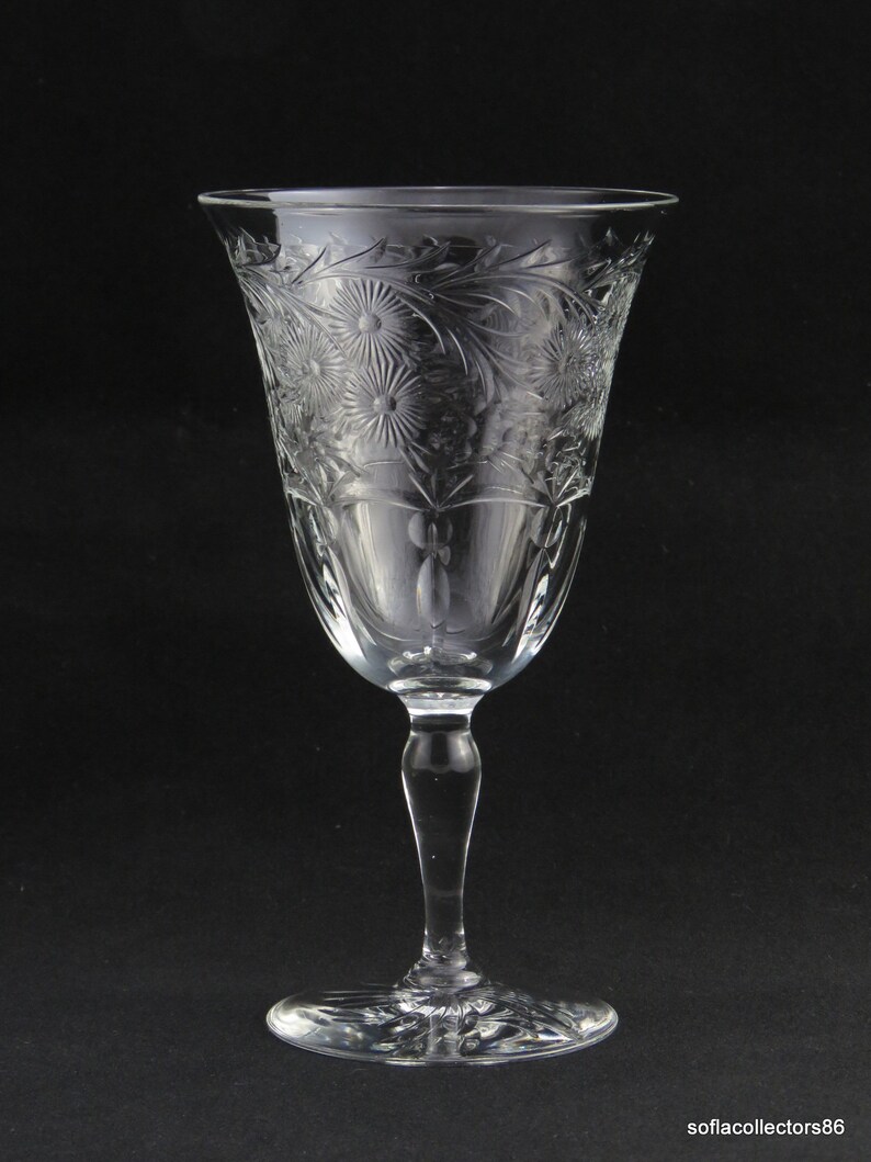 Webb Corbett Crystal Water or Wine Goblets / Glasses Daisy - Etsy
