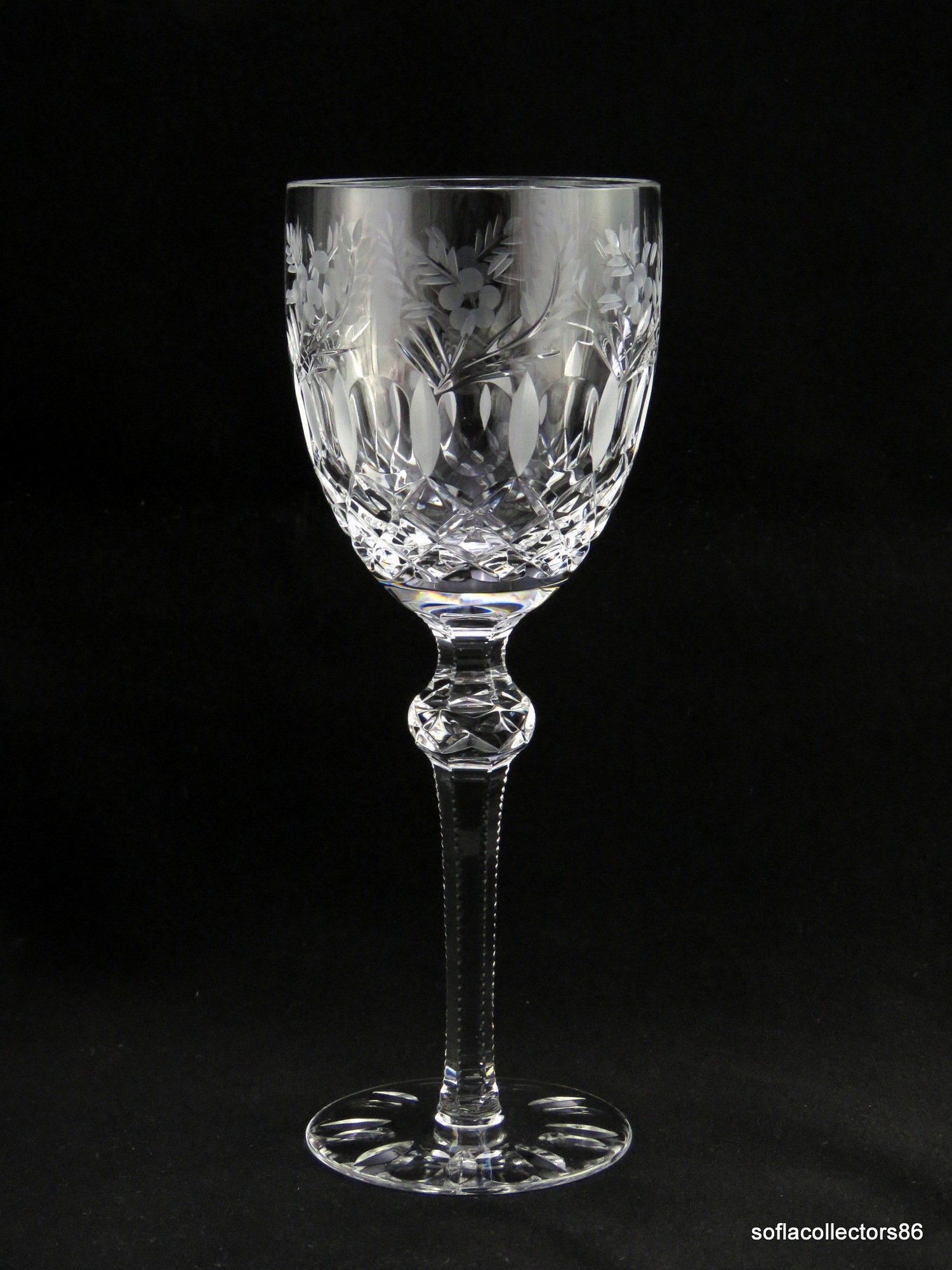 Crystal Wine Goblets / Glasses Celine Pattern by Crystal | Etsy