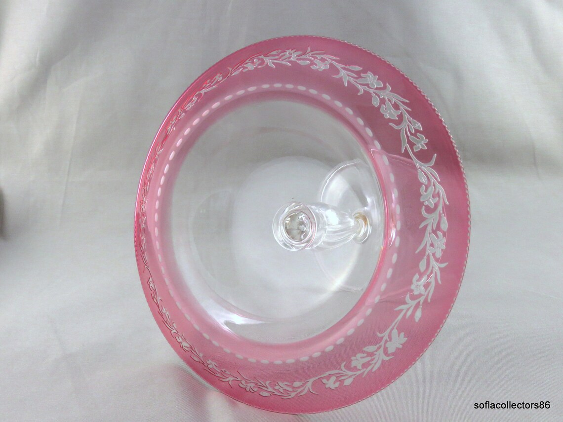 Carder Steuben 3303 Compote Gold Ruby Over Crystal W Lily Etch - Etsy