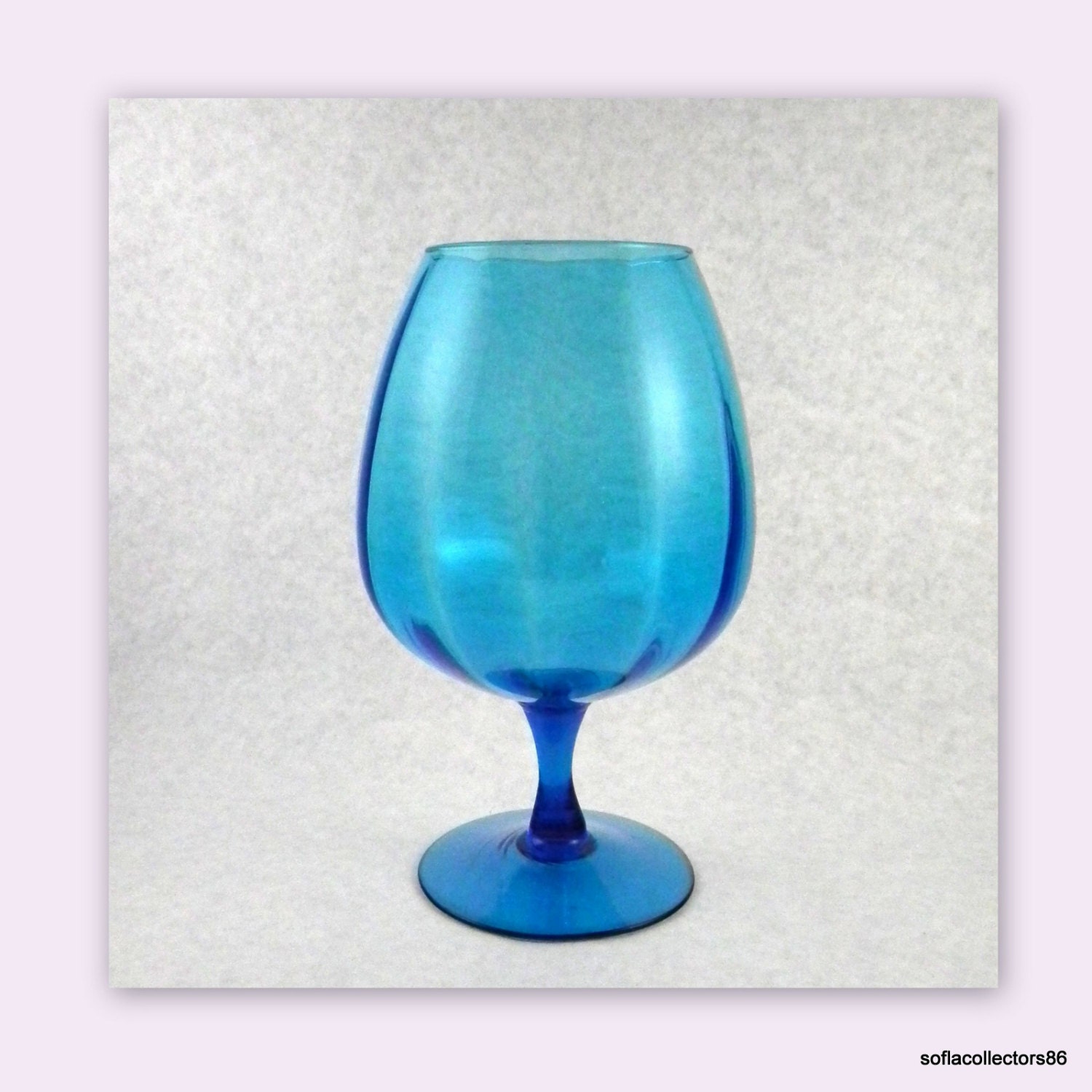 Empoli Mid-century Azure Blue Optic Glass Balloon Snifter or - Etsy