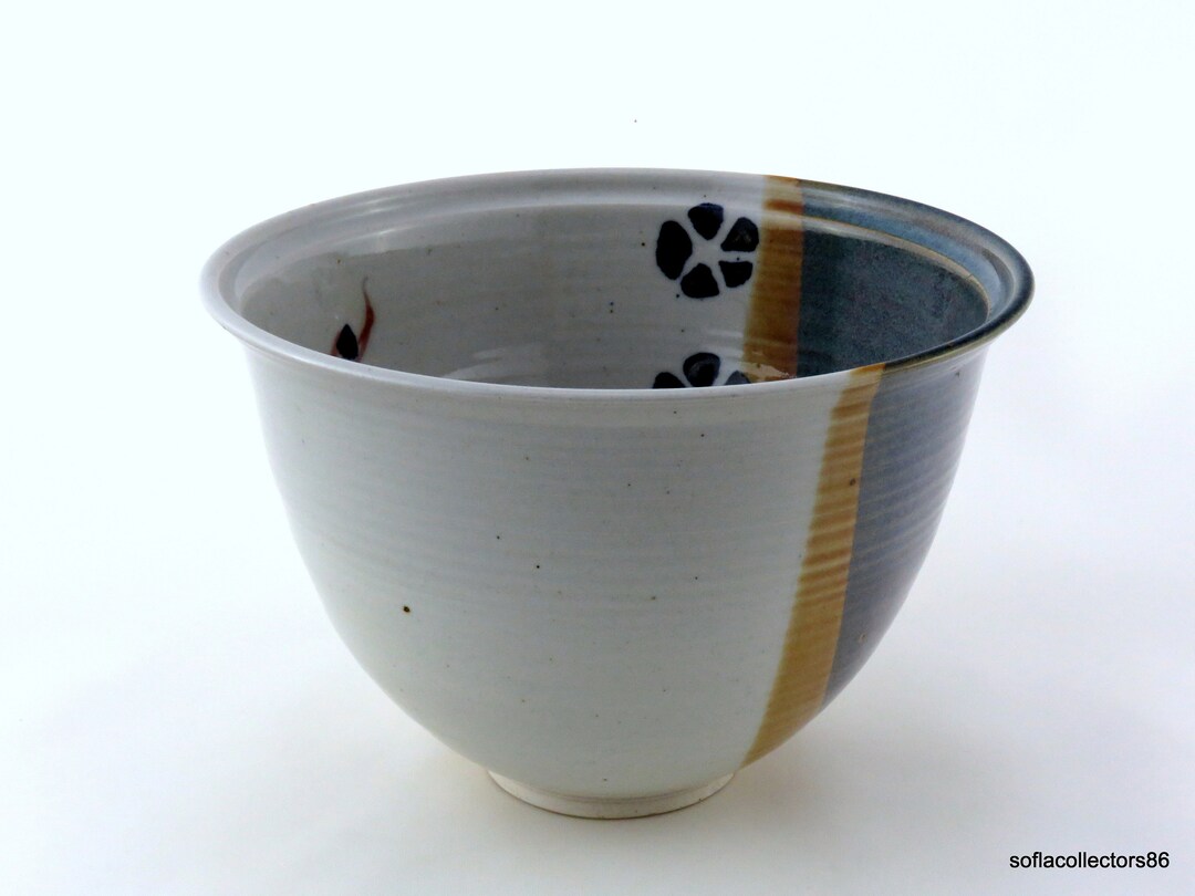 Hanselmann Art Pottery Floral Pattern Mixing/serving Bowl in Blue ...