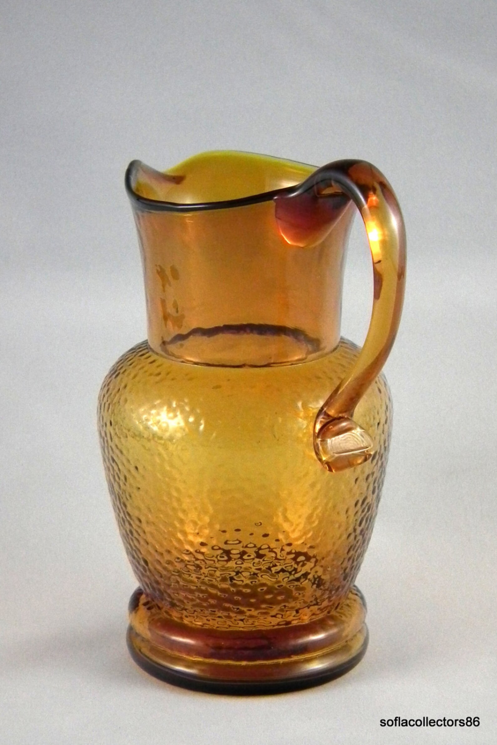 Amber Glass Dimpled / Orange Peel Finish Window Pitcher or | Etsy