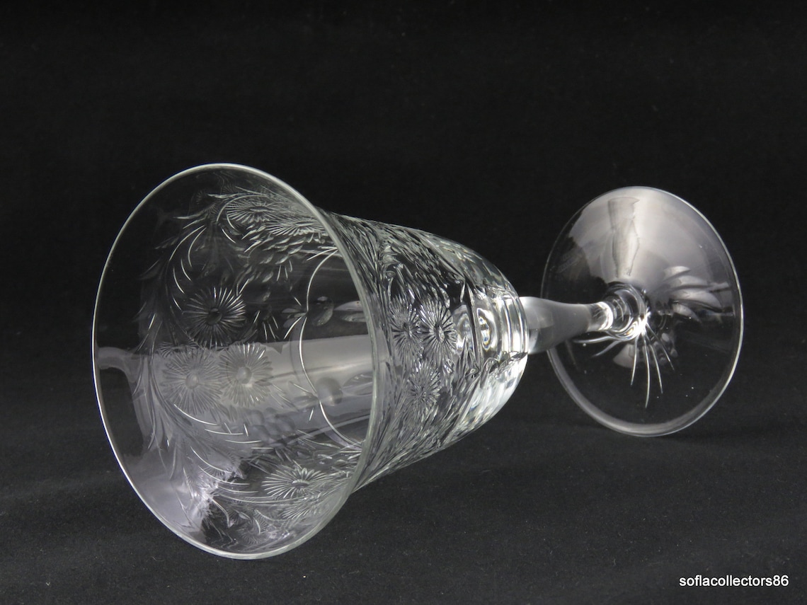 Webb Corbett Crystal Water or Wine Goblets / Glasses Daisy | Etsy